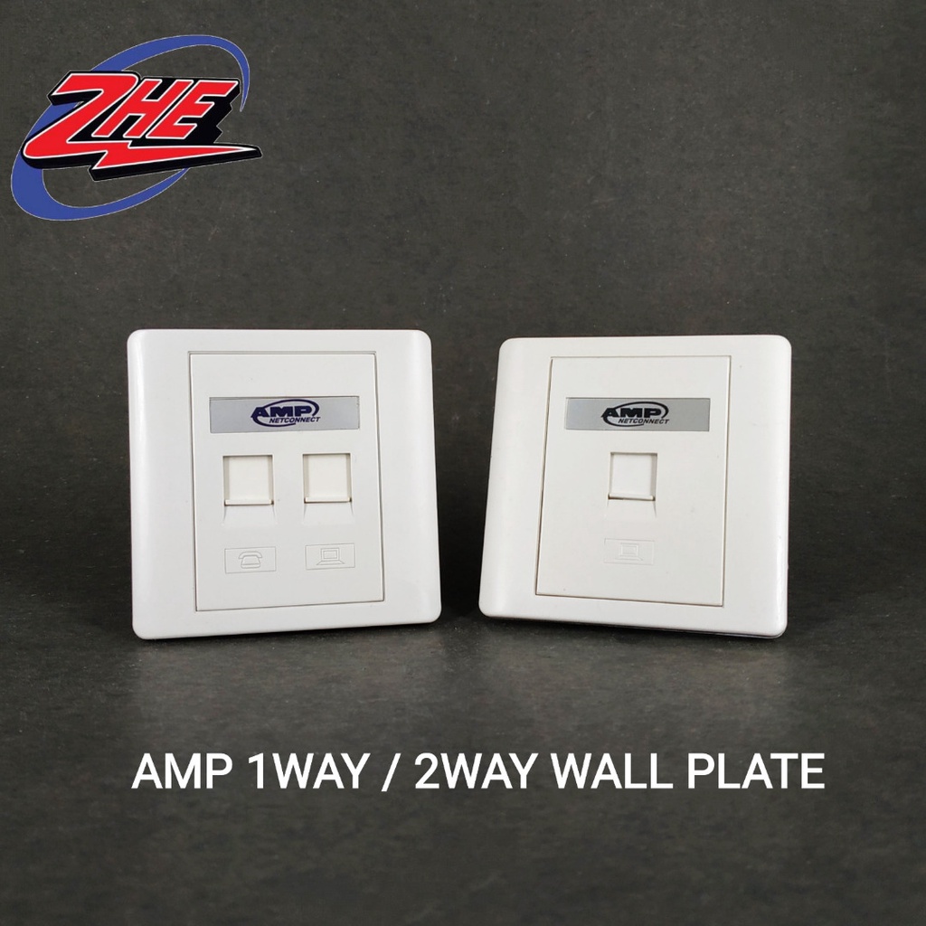 AMP CAT5E/CAT6 RJ45 1 PORT 2 PORT LAN WALL SOCKET FACEPLATE OUTLET ...