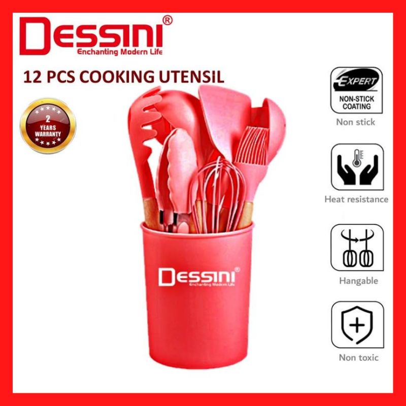 100% ORIGINAL DESSINI Set Senduk Silicon 12 pcs / Senduk Viral / Hadiah ...