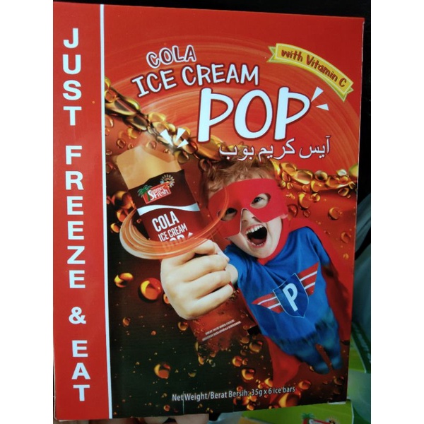 ICE CREAM POP WITH VITAMIN C / JUST FREEZE & EAT / ORANGE / COLA / LIME ...