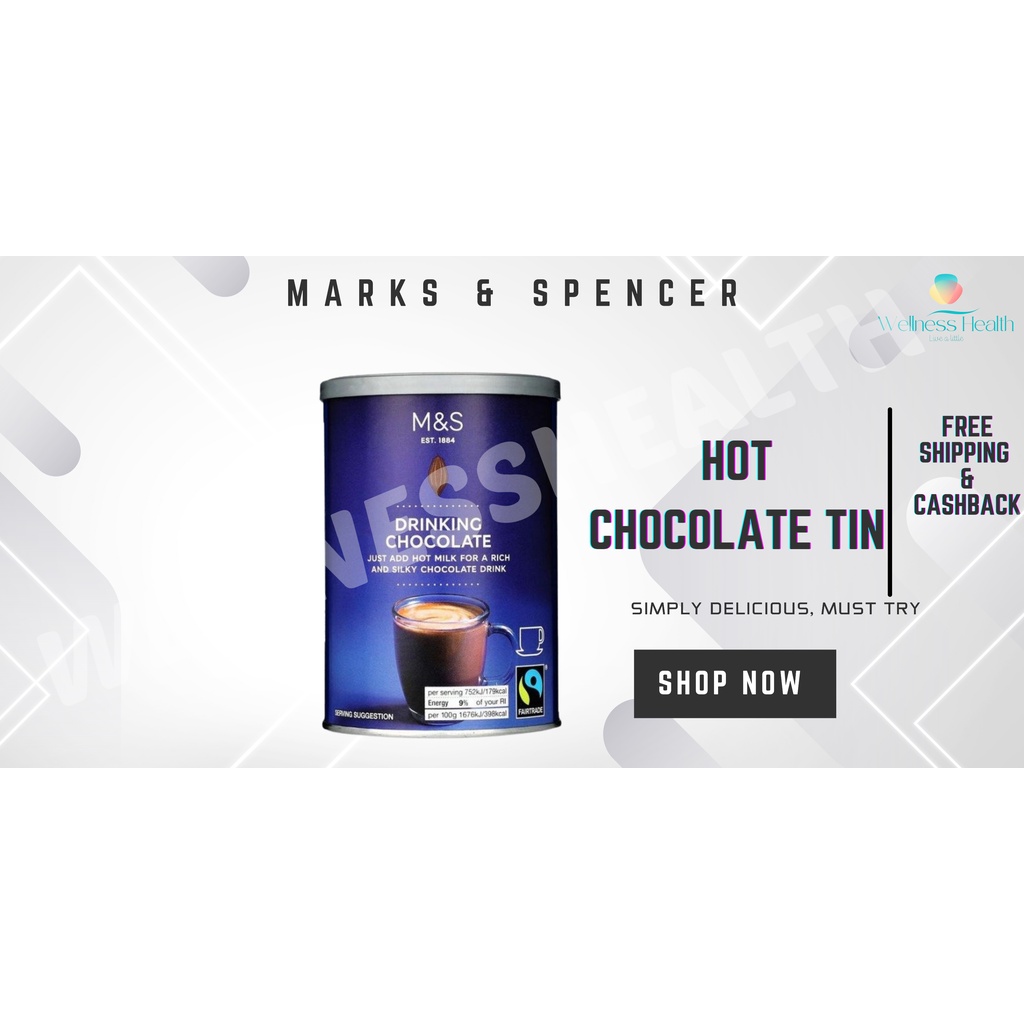 M&S Marks & Spencer INSTANT HOT CHOCOLATE SACHETS / TIN POWDER | Shopee ...