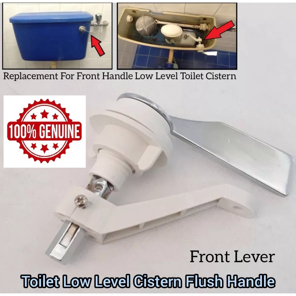 **Ready Stock** Toilet Low Level Metal Chrome Cistern Front Flush ...
