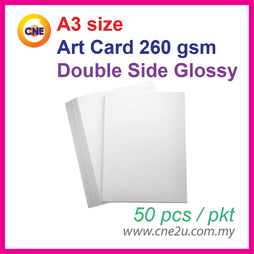 50pcs A3 Art Card Double Side Glossy 260gsm [FOR LASER PRINTER ...