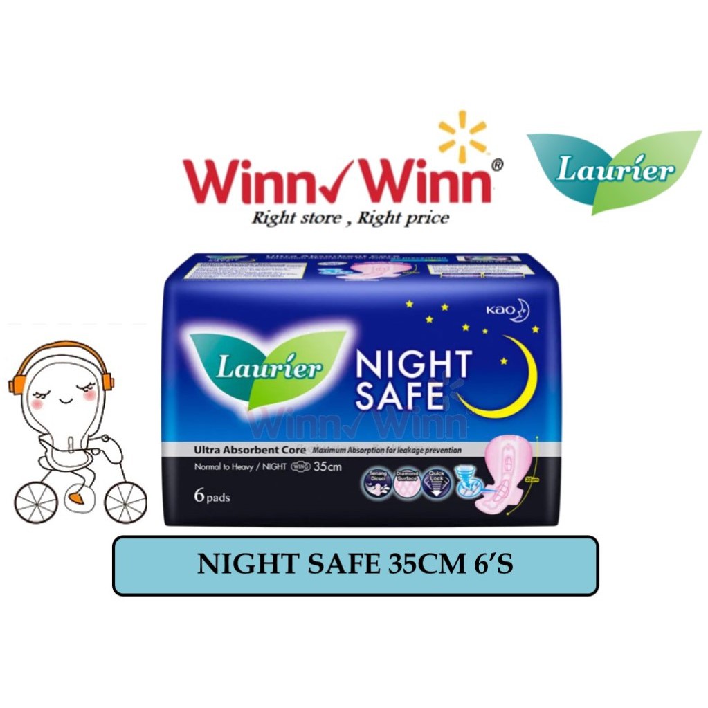 Laurier Night Safe Wing 35cm 6's (single pack) | Shopee Malaysia