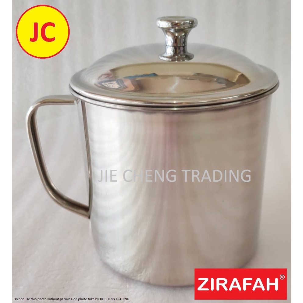ZIRAFAH Stainless Steel Mug With Cover / Cawan Dengan Penutup / Kole ...