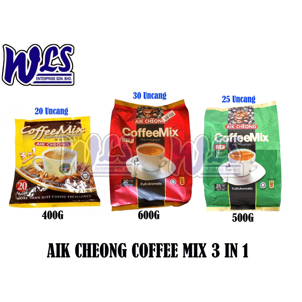 AIK CHEONG COFFEE MIX 3 IN 1 (Mix/Regular/Rich) | Shopee Malaysia