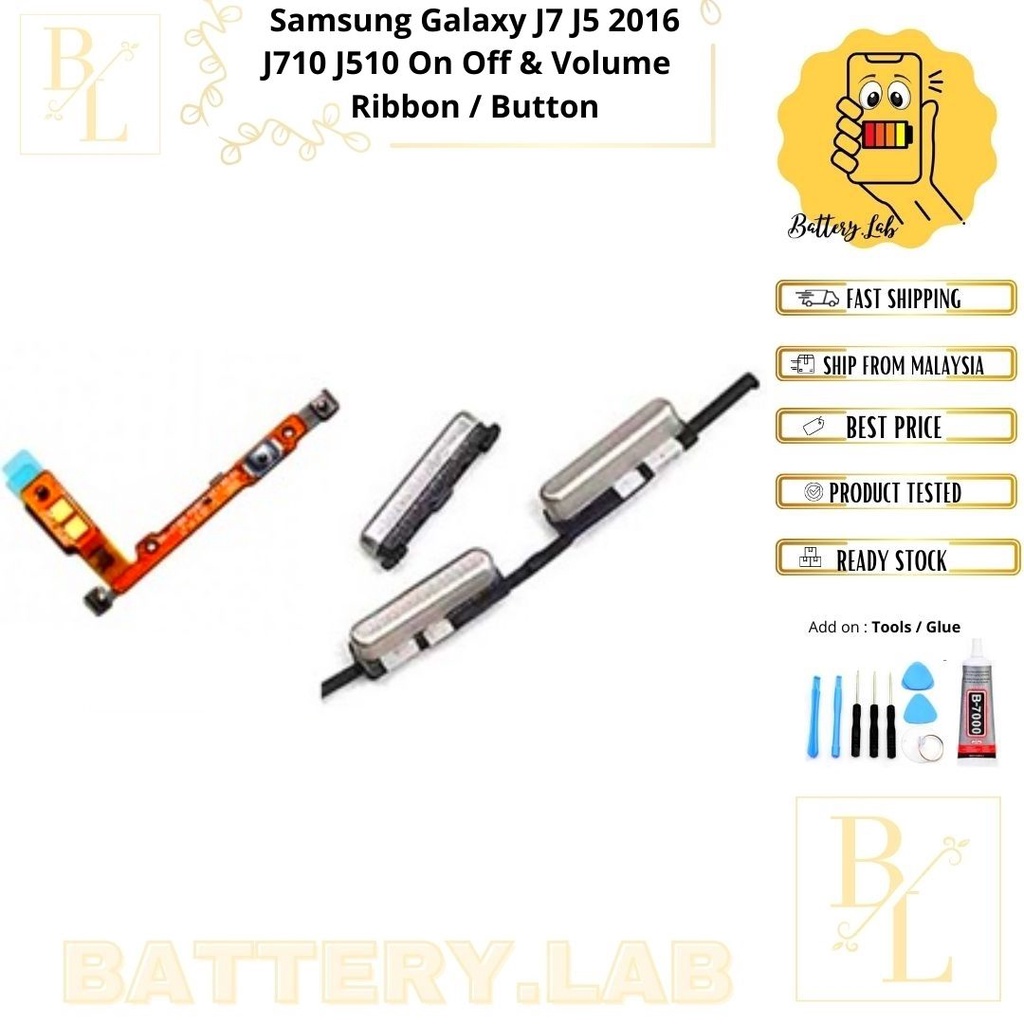 Samsung Galaxy J7 2016 J710 J5 2016 J510 On Off/ Volume Ribbon / Button New Sparepart ...