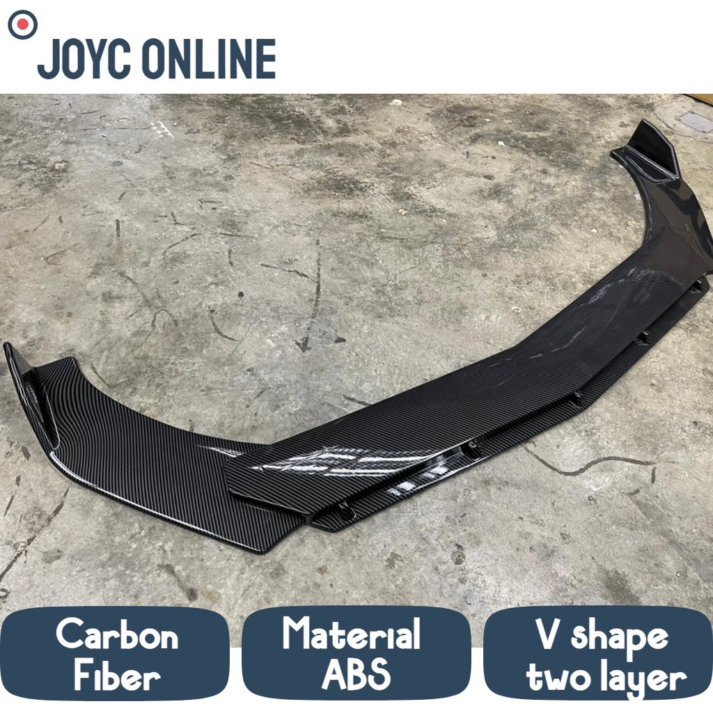 [READY STOCK] Universal Front Diffuser Bumper Lip Guard (Gloss black ...