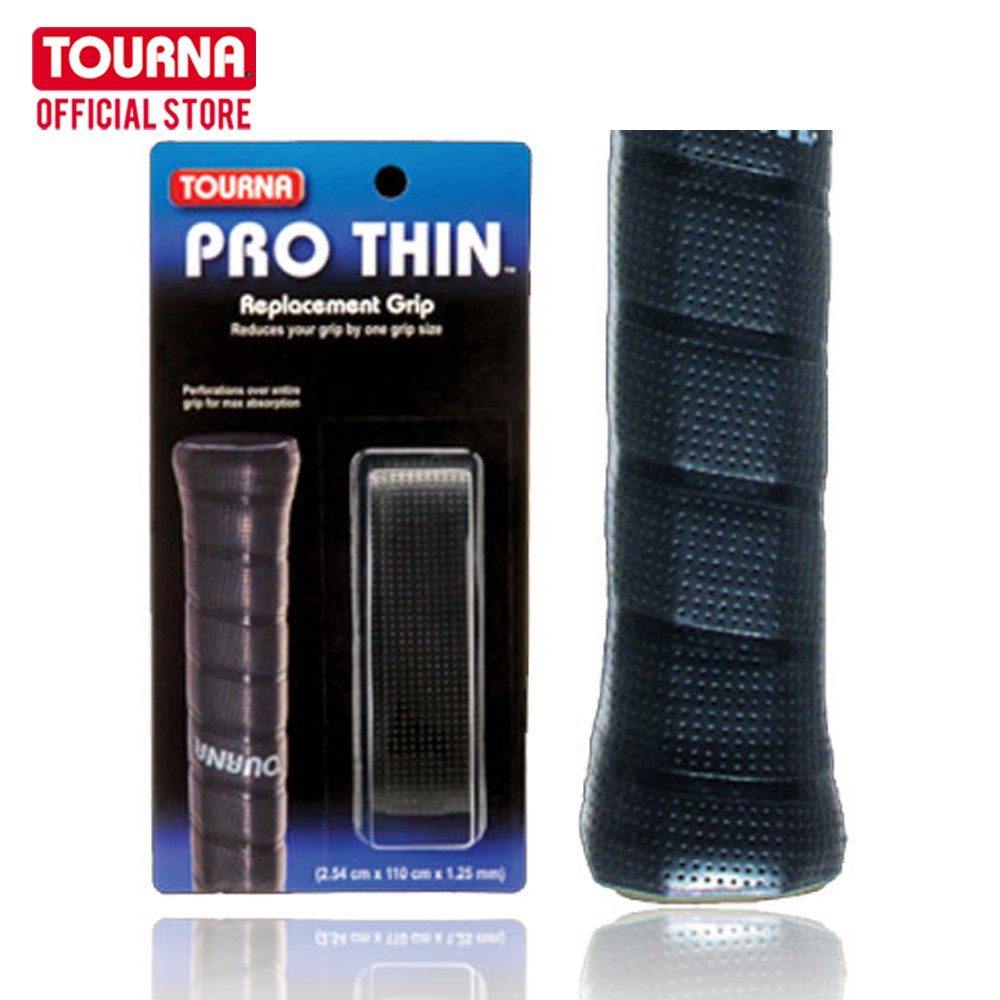 TOURNA PRO THIN Replacement Grip-Black-1.2mm thick Tennis Racket ...