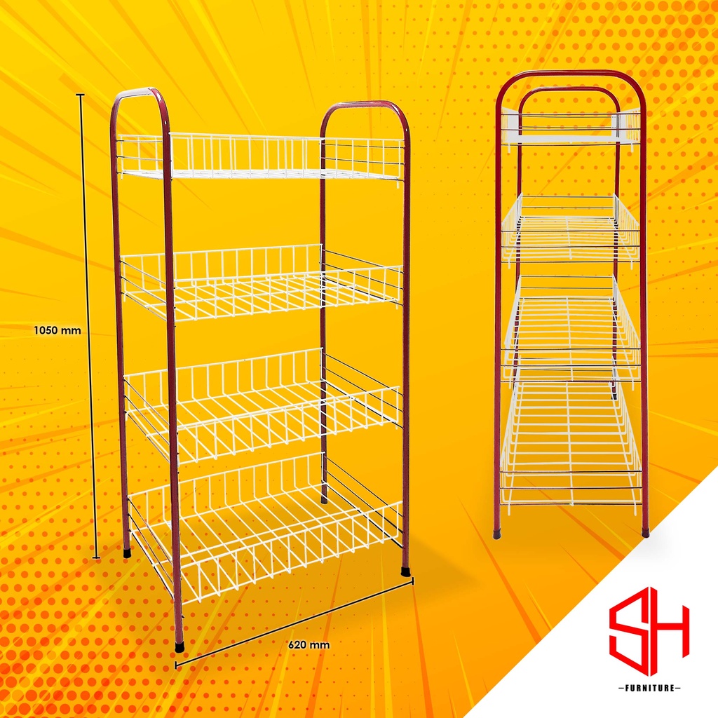 SH Mart Rak Pinggan Mangkuk / Rak Baju / Rak Serbaguna 4 Tingkat ...