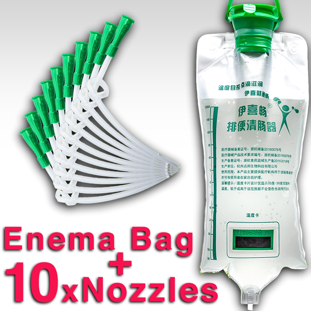 (READY STOCK) ф1200ML Home enema colonic irrigation douche kit bag ...