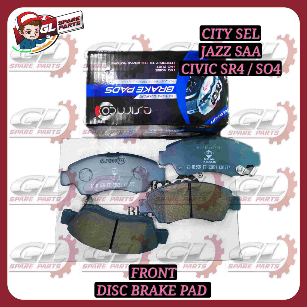 HONDA CITY SEL JAZZ SAA CIVIC SR4 SO4 DISC BRAKE PAD (FRONT)(ASIMCO ...