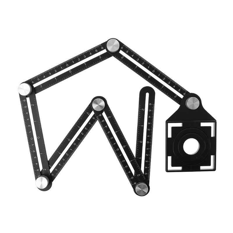 Multi Template 6 Folding Rulers Puncher Carpentry Angle Ruler with ...