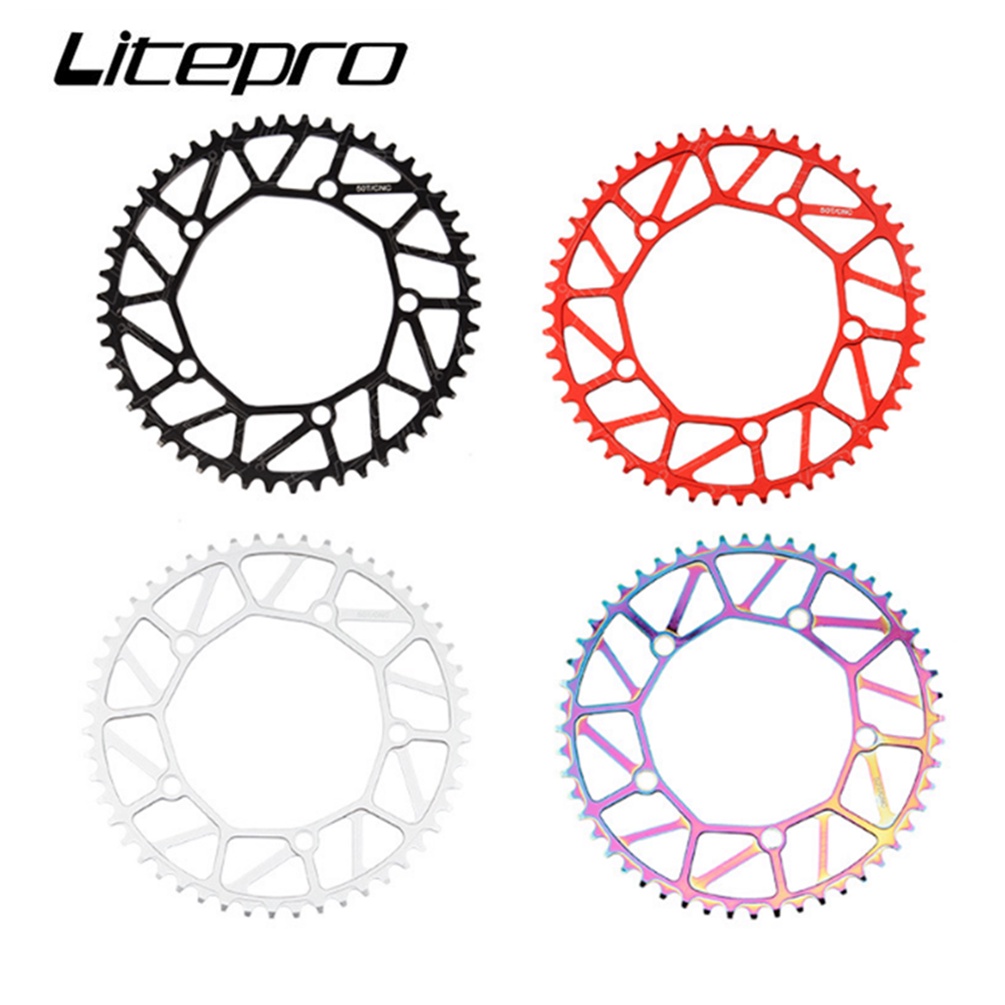 Litepro Folding Hollow Bike Chainring 46/48/50/52/54/56 / 58T 130BCD ...