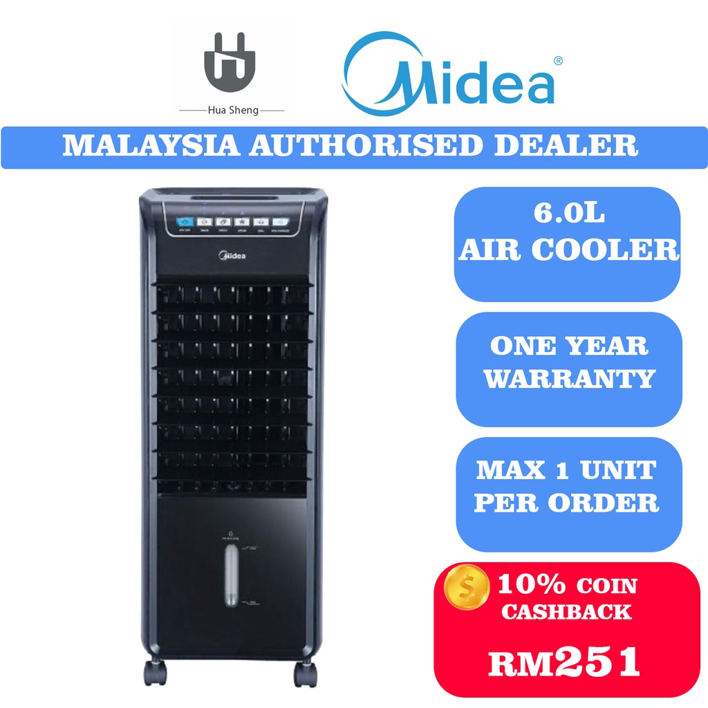 Midea Air Cooler - Black (6L) MAC-106A-BK | Shopee Malaysia