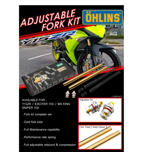 OHLINS ADJUSTABLE FORK KIT Y15 | Shopee Malaysia