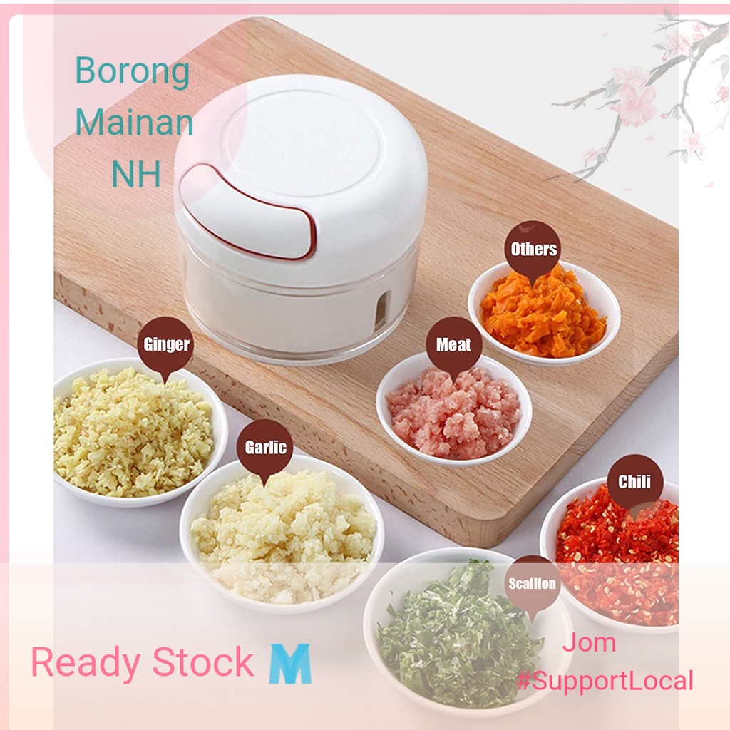 Viral Mini Chopper Blender Slicer 170ML Garlic Grinder Fruit Vegetable ...