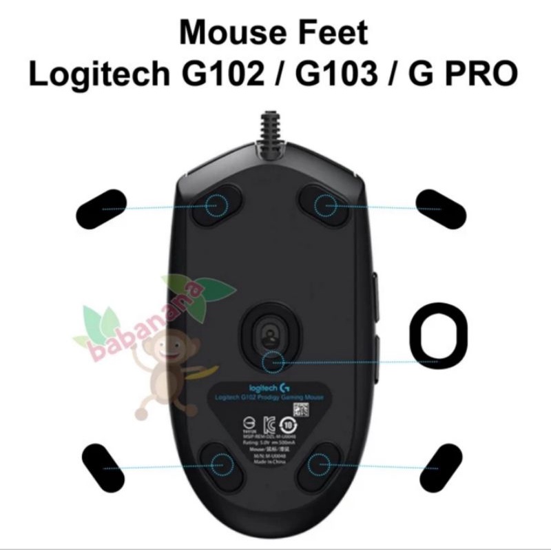 Logitech G102 G203 G PRO Mouse feet replacement rubber base | Shopee Malaysia
