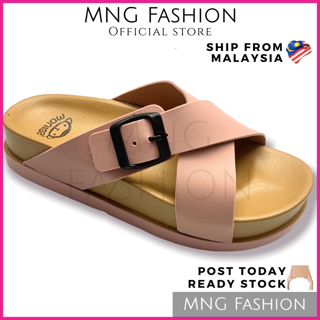 MONIGA - Muslimah Friendly Women Flat Sandals | Sole Lembut Sandal ...