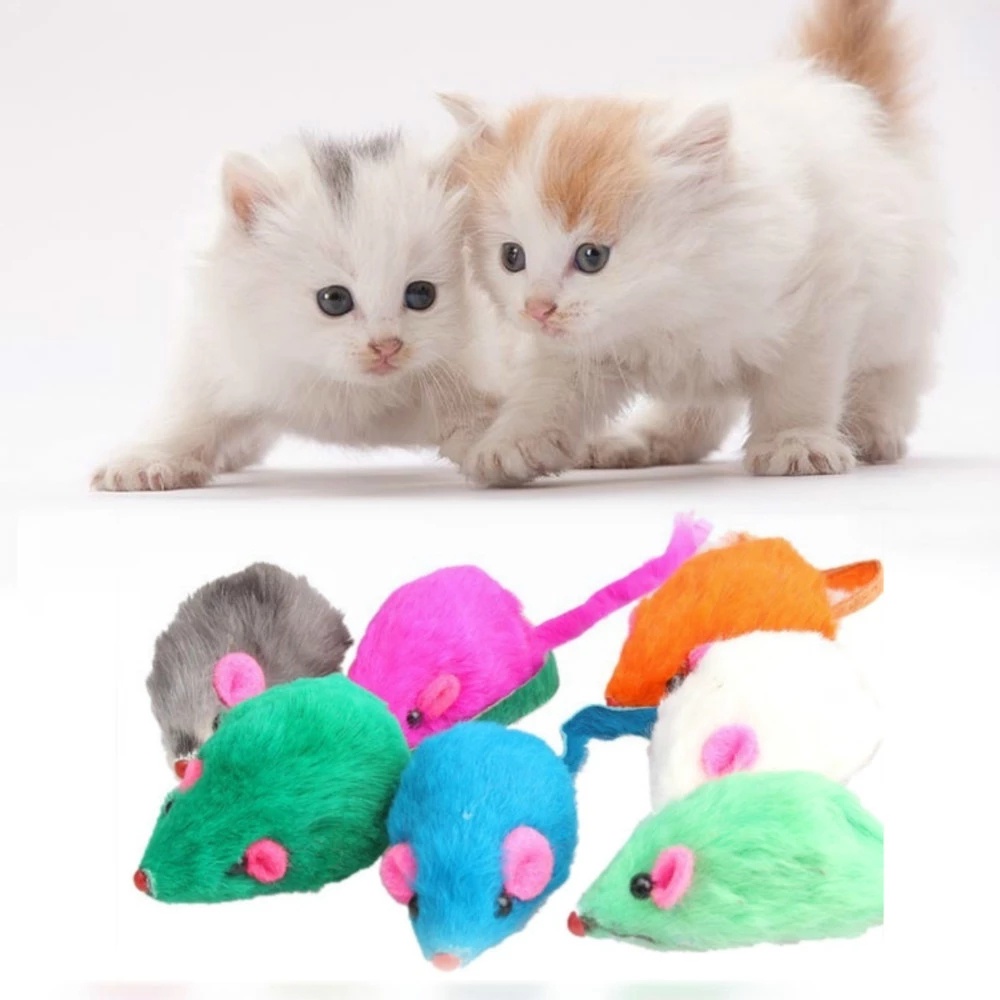 1Pc Random Color Plush Mice Toy for Cat / Pet Cat Anti-bite Training ...