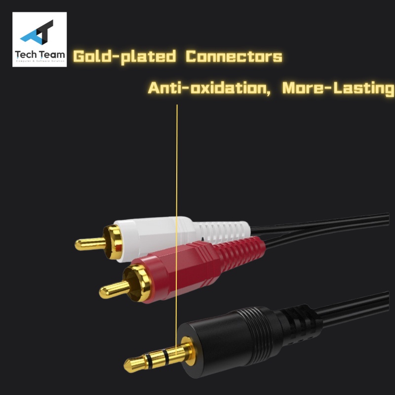 [1.5M 3M 5M ]High Quality Stereo Audio Aux 3.5mm Male (3 Line) to 2 RCA ...