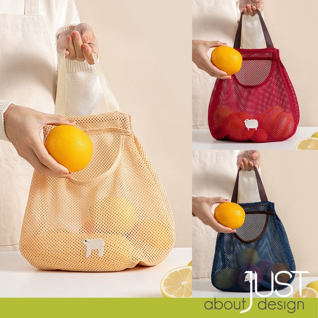 🔥 Beg Bawang Mesh Storage Bag Grocery Reusable Bag Onion Bag Hangin ...