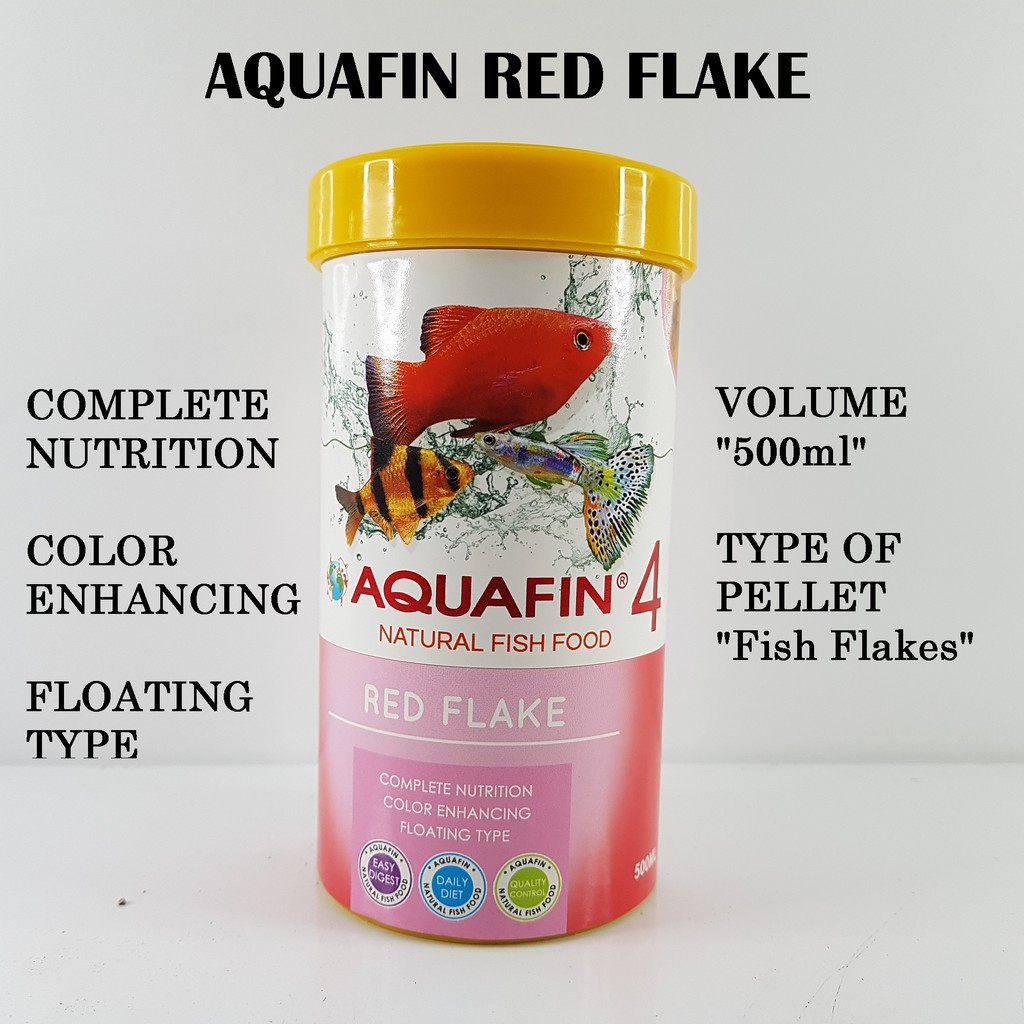 Aquafin RED FLAKE Natural Fish Food 500ML 100G Aquafin Basic Flake ...