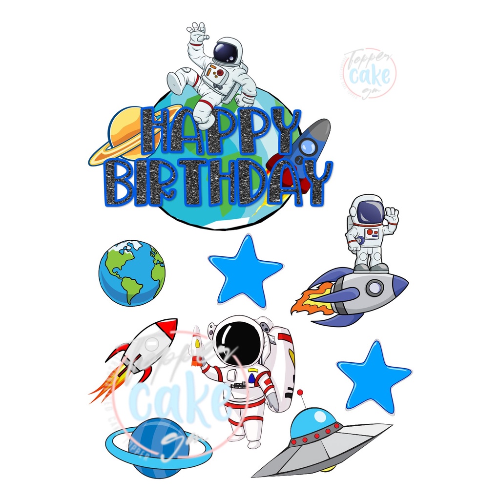 Happy Birthday Topper Cake Angkasawan (CUSTOM NAME) | Shopee Malaysia