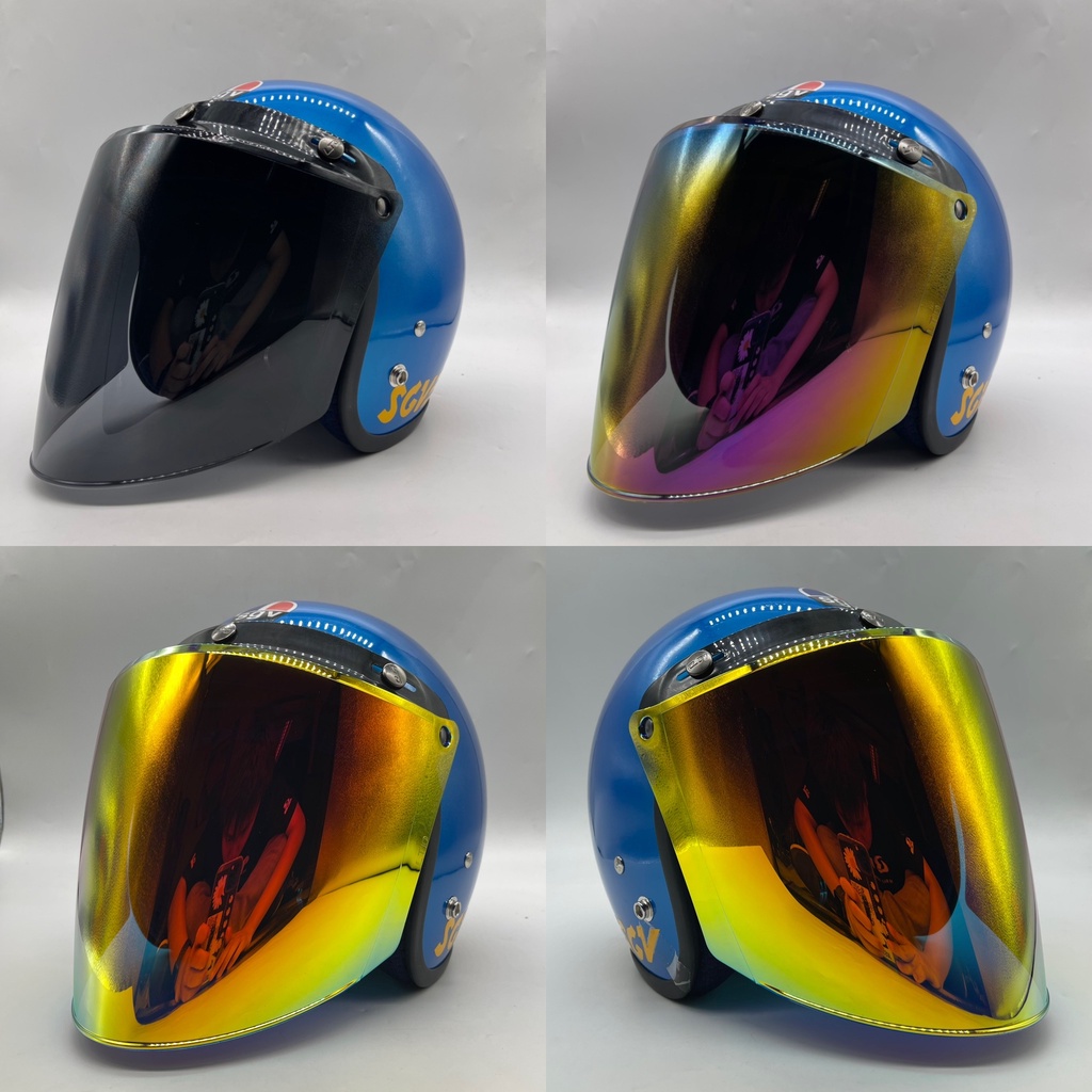 LTD CAP HELMET 3 BUTTON VISOR TINTED/SMOKE VISOR SHARP VISOR HELMET ...