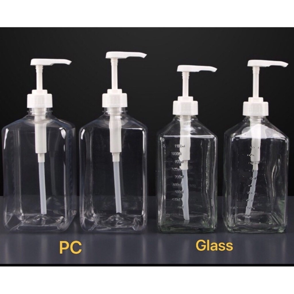 Glass Bottle Storage 1100ml Syrup 10cc Sugar Press Pump Liquid Oil Dispenser Kaca Botol Milk Tea ...