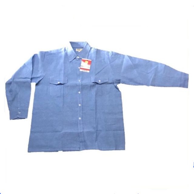 BAJU KERJA KEBUN /MEN LIGHT BLUE BUTTON WORKER JACKET FOR SUN BLOCK OR ...