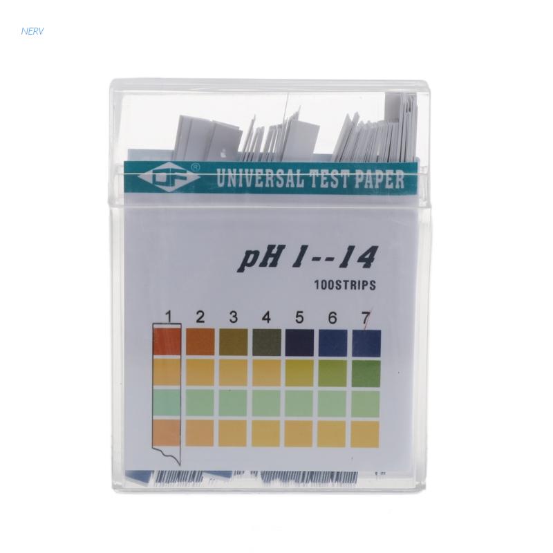 NERV 100 Strips 1-14 PH Alkaline Acid Indicator Paper Water Saliva ...