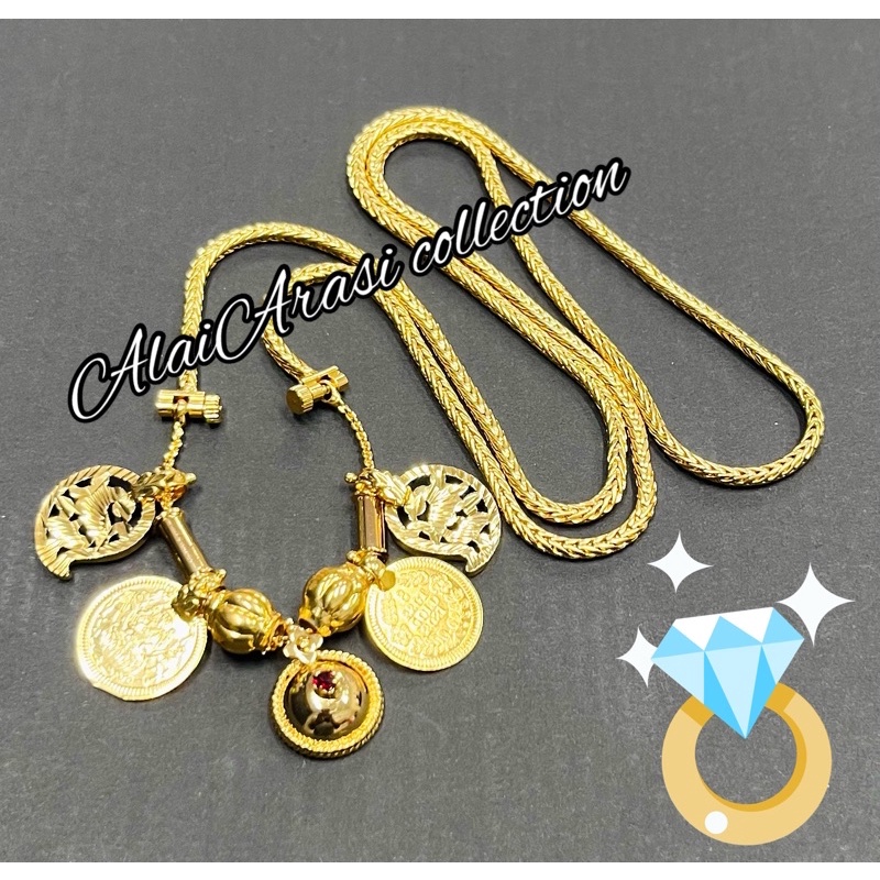 READY STOCK AMMAN THALI SET WITH THALI KOODI(1gramgoldplated)(READY ...