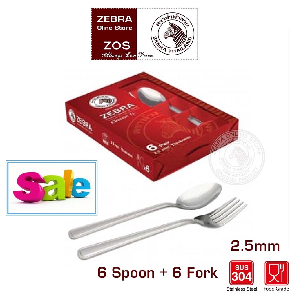ZEBRA ONLINE STORE ZEBRA Thailand stainless steel Zebra 6 Pairs ...