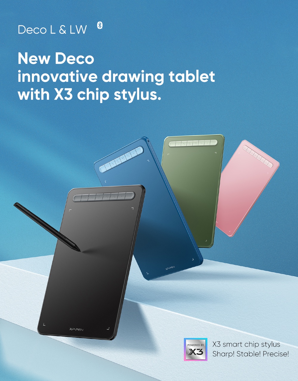 XPPen DECO LW Wireless Drawing Tablet Digital Graphic Tablet Pen Tablet ...