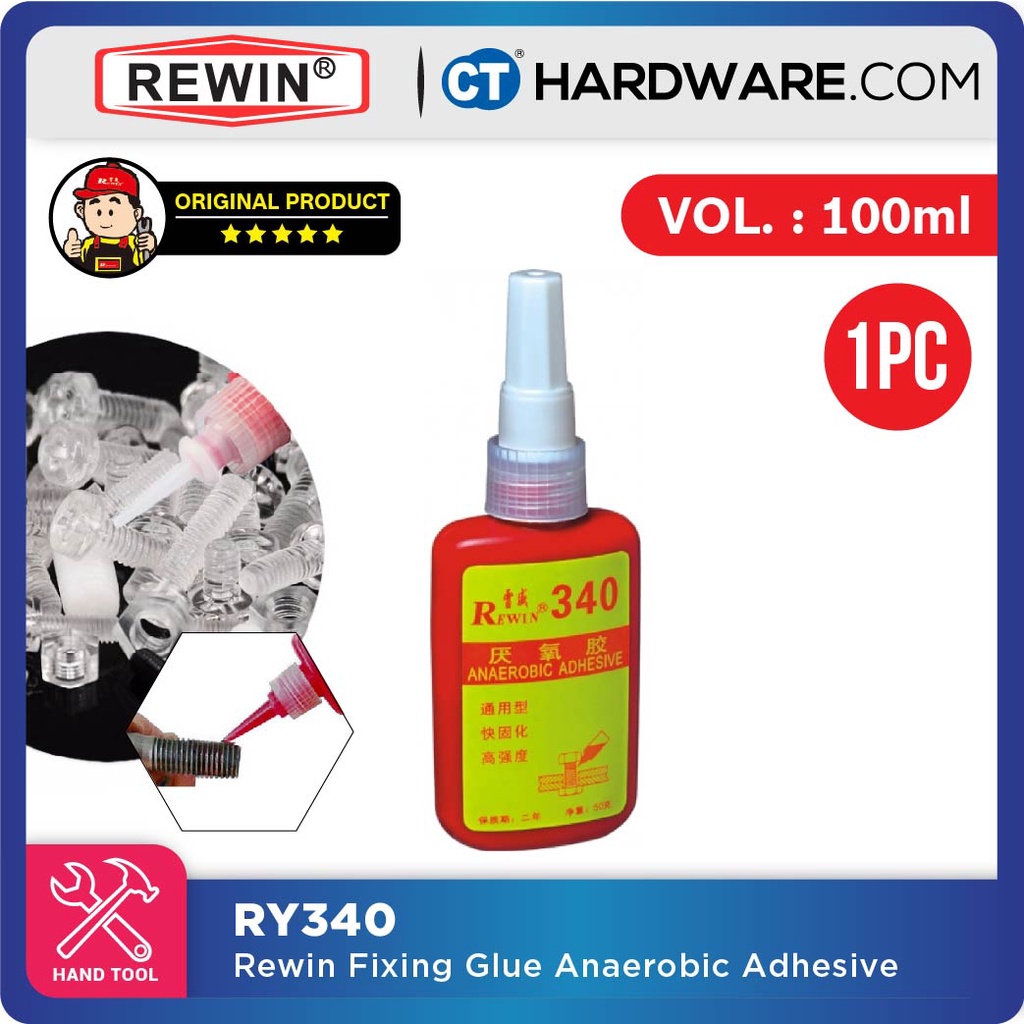 REWIN RY340 SUPER THREAD LOCK ( ANAEROBIC ADHESIVE ) X 50G FOR TIGHTEN ...
