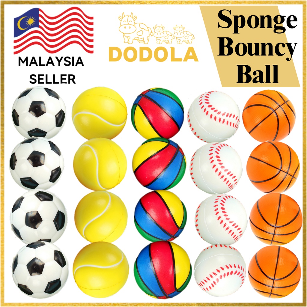 DODOLA 6cm Sponge Bouncy Ball For Kid Sport Basketball Tennis Baseball ...