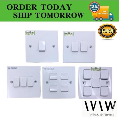 UMS SWITCHES SINGLE POLE 1G/2G/3G/4G/5G 1W GANG 1 WAY SWITCH SOCKET ...