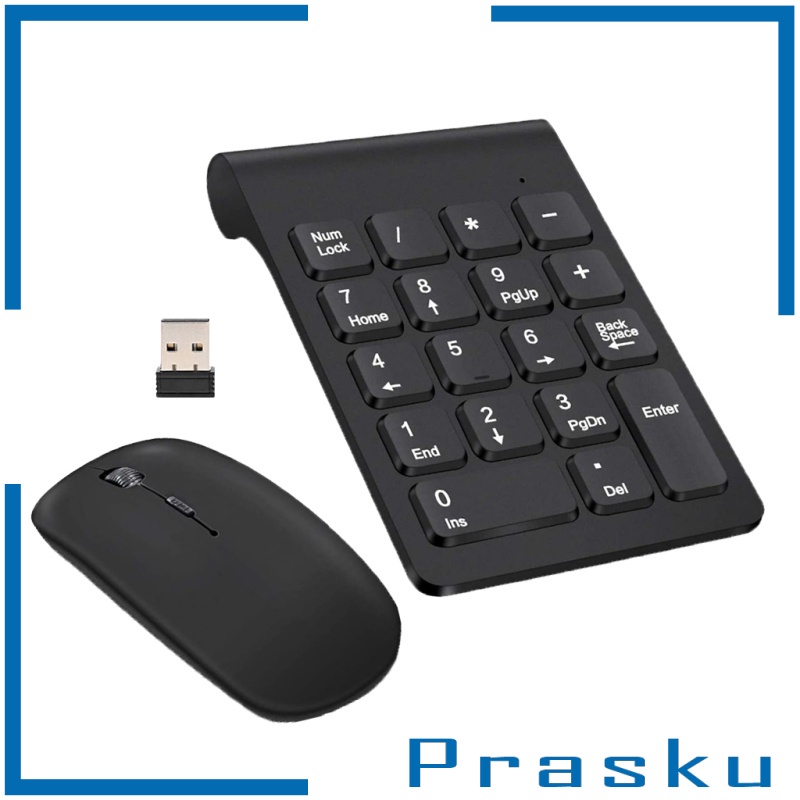 [PRASKU] 18 Numeric Keypad Wireless Number Pad w/ Mouse for Laptop ...