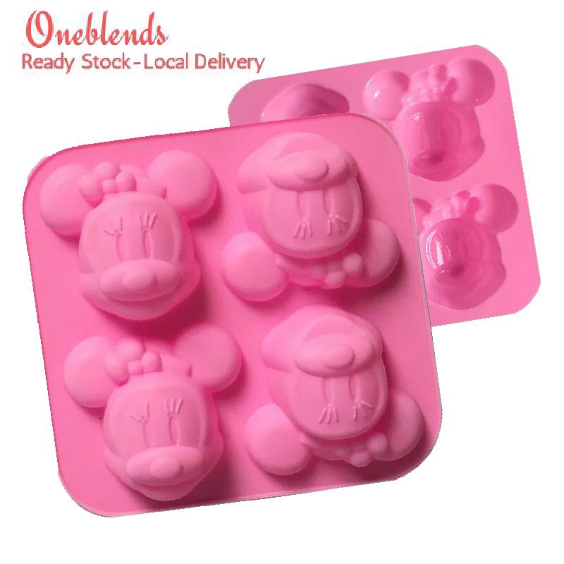 ONEB 3D Minnie Mouse Silicone Mould Jelly Soap Mold Pastry Baking DIY ...