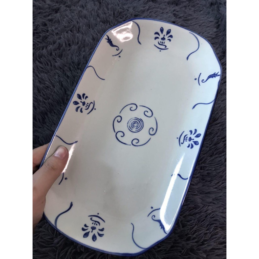 782u. Chinese Antique Porcelain Sunflower Blue and White dish plate ...