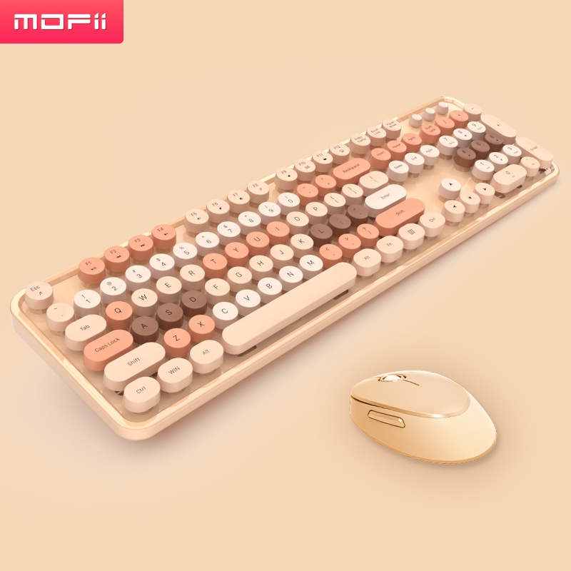 MOFII Sweet Mixed Colour Wireless Keyboard Set PC Laptop Office Gifts ...