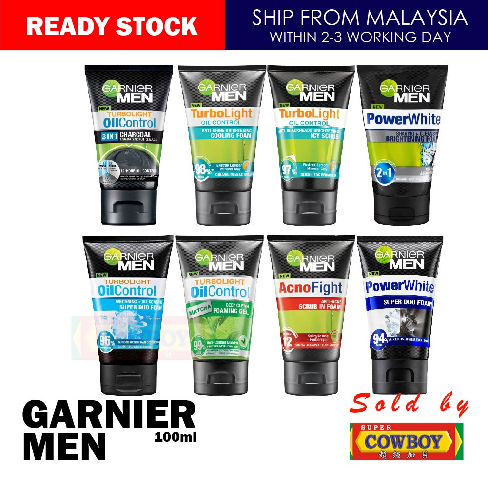 Garnier Men Facial Foam / Cleanser 100ml Pencuci Muka Lelaki | Shopee ...
