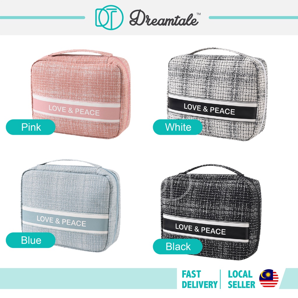 Dreamtale Love & Peace Square Design Cosmetics Pouch Toiletries Pouch ...
