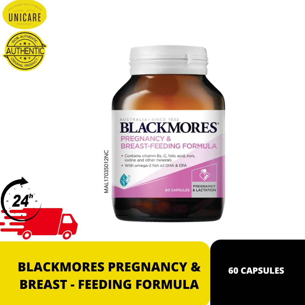BLACKMORES PREGNANCY & BREAST - FEEDING FORMULA (60 CAPSULES) | Shopee ...