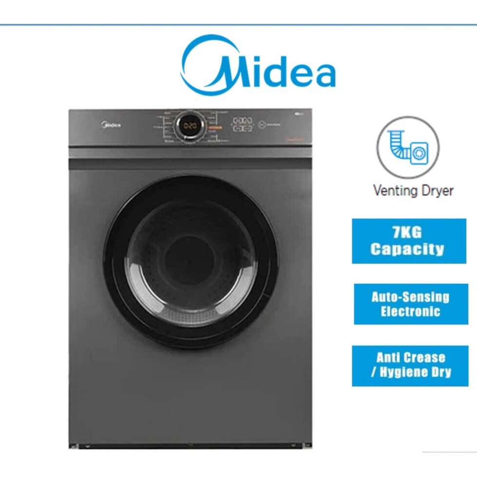 Midea MD-100A70 7KG Vented Clothes Dryer Mesin Pengering Baju Pakaian ...