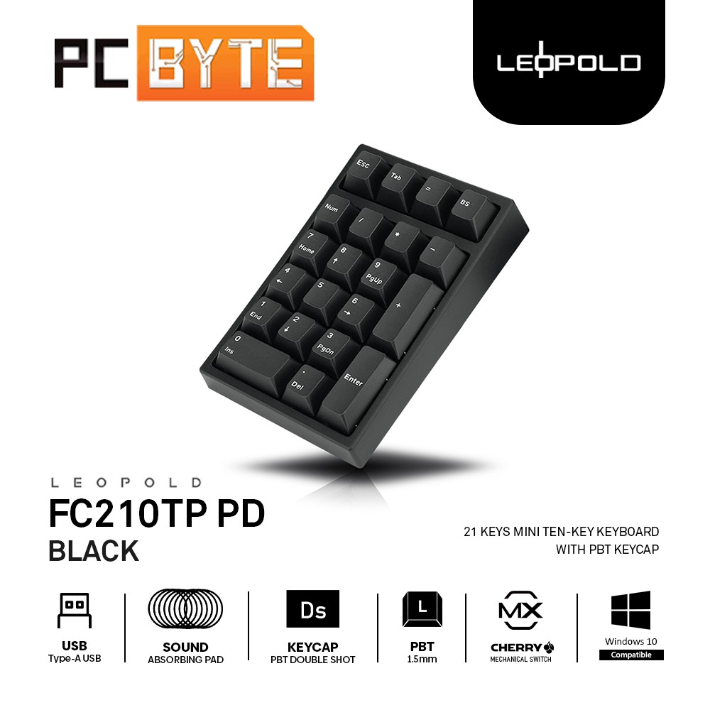 Leopold FC210TP PD TenkeyPad 21 Key Doubleshot PBT Mechanical Keypad With Cherry MX Switch ...