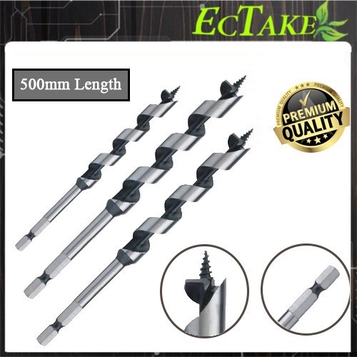 [ECTAKE] HEX SHANK EXTREME LONG 20" / 500mm WOOD AUGER BIT / WOOD DRILL BIT | Shopee Malaysia
