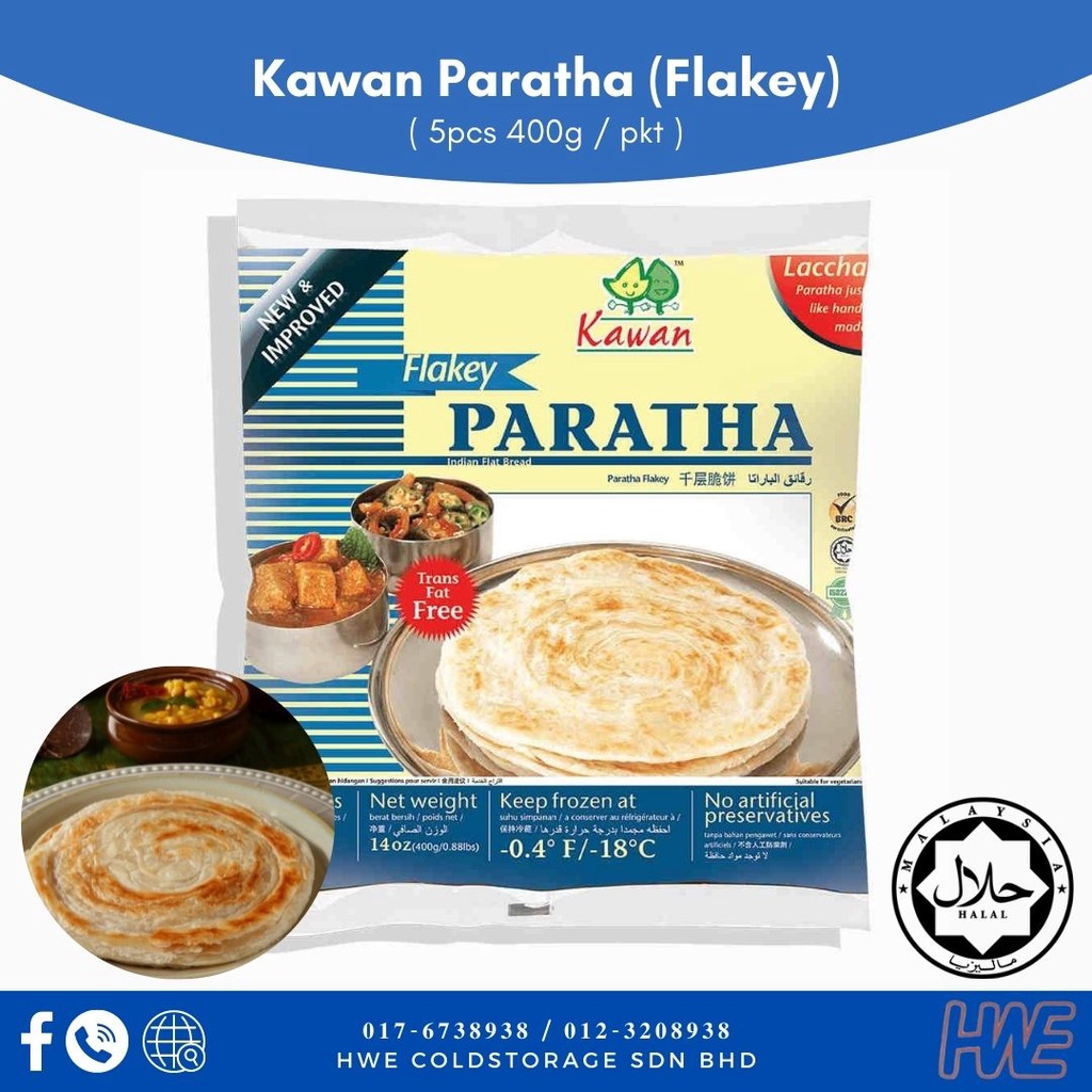 [Halal] Kawan Brand Flakey Roti Paratha 5pcs | Shopee Malaysia