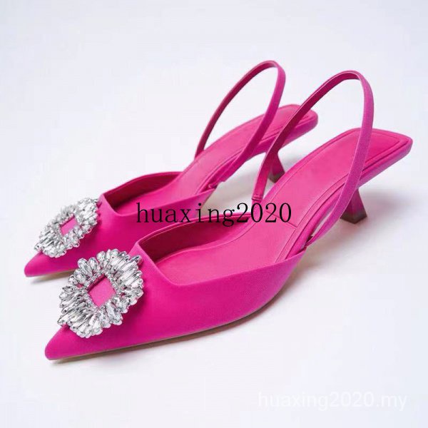 Raya Women's Shoes New Rhinestone Buckle Red Pointed Toe Toe Cap ...
