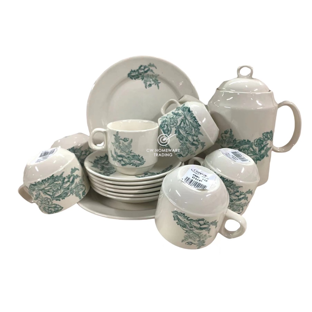 Claytan Kopitiam 16Pcs (6Pax) Set Teh | Set Cawan Teh | Hi-Tea set ...